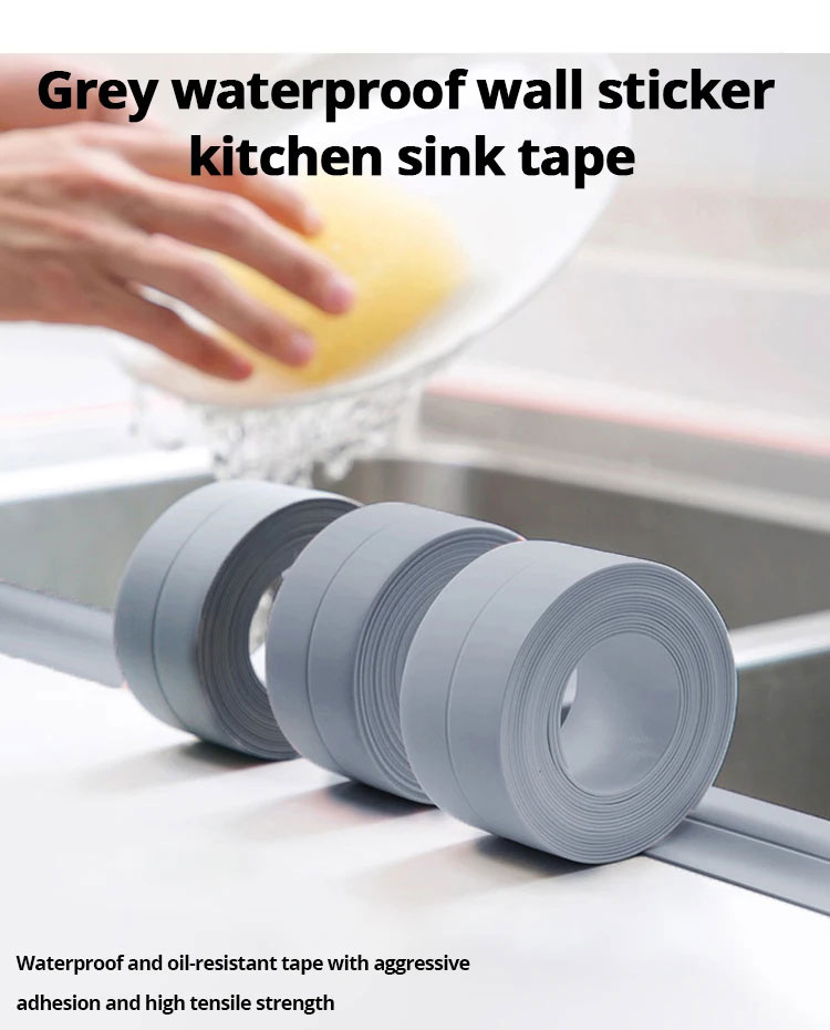 Grey Waterproof Wall Sticker Kitchen Sink For Face In Tape Home Items ...
