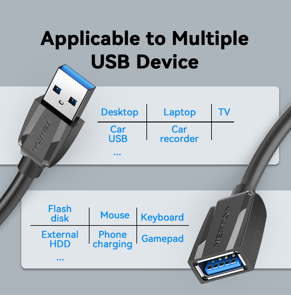 Vention USB Extension Cable USB 2.0 3.0 Data Cable | Shopee Philippines