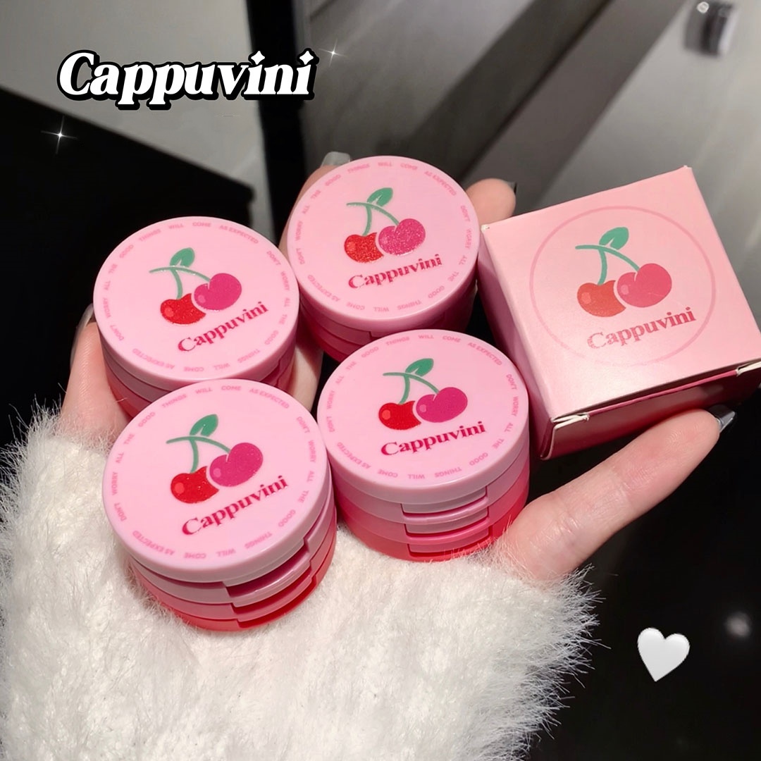 CAPPUVINI Three-layer cherry blush cream, whitening, matte, girly blush ...
