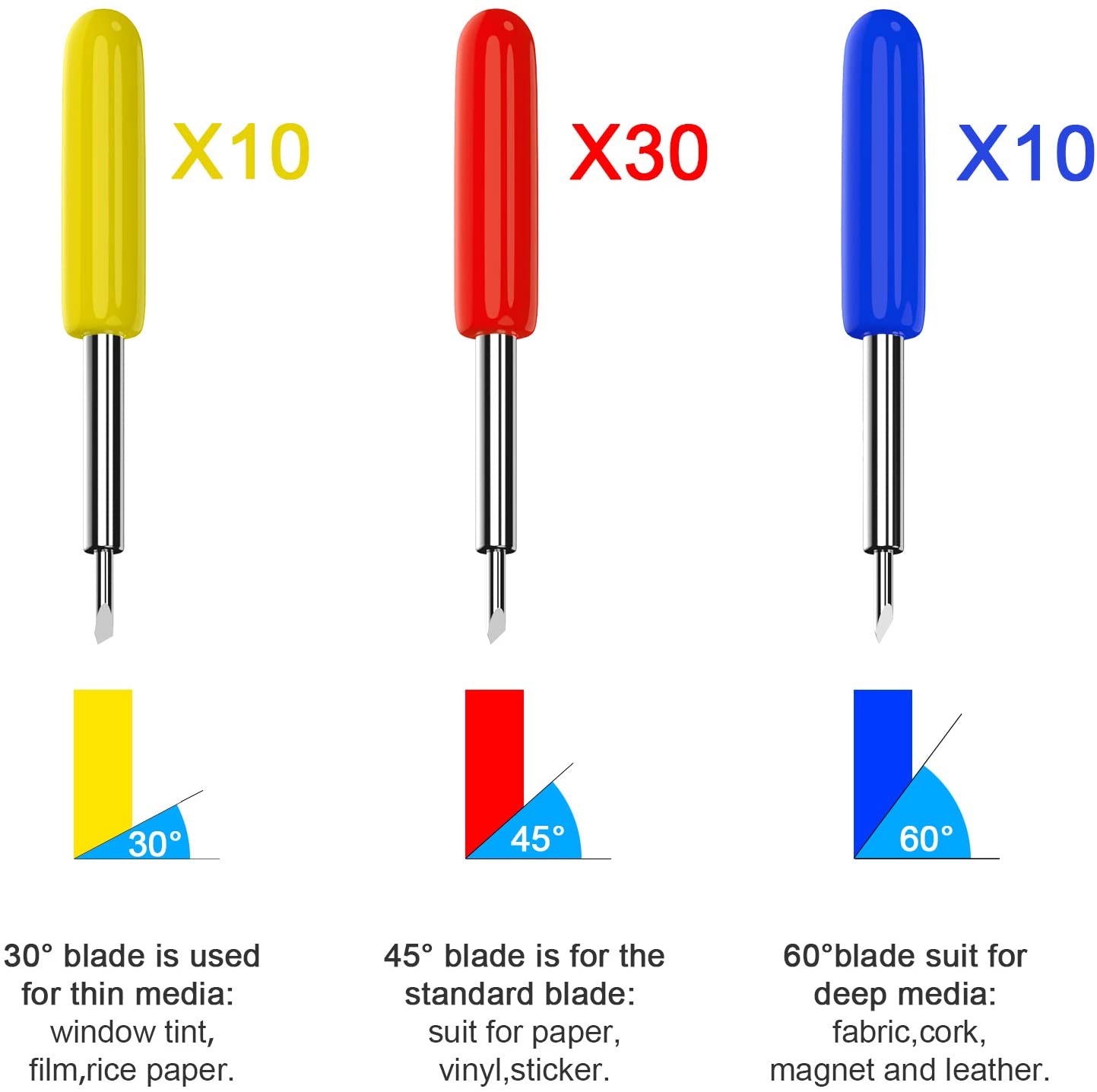 30/45/60 Degrees Replacement Blades For Roland Cricut Plotter Blade Knife Cutter Blades For ...