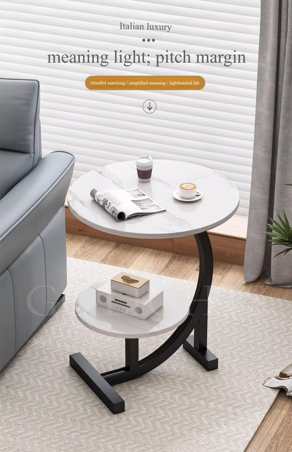 Side Table Simple Mini Bedside Coffee Table Round Small Table Living ...