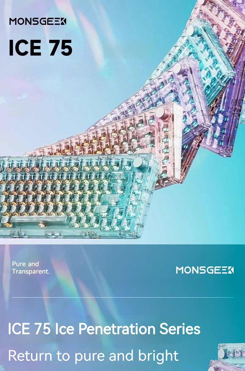 Akko MonsGeek ICE 75 Mechanical Keyboard Multi Modes RGB Backlit ...