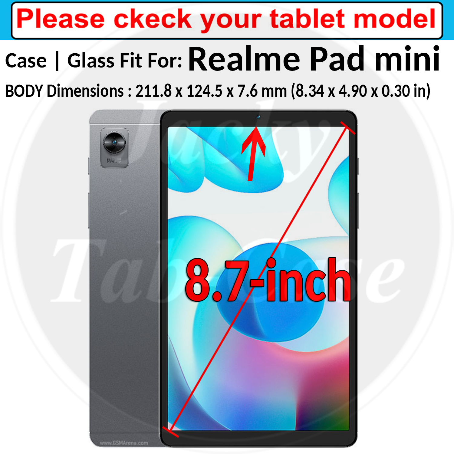 For Realme Pad mini 8.7 inch PU Leather Case RMP2105 RMP2106 Wallet ...