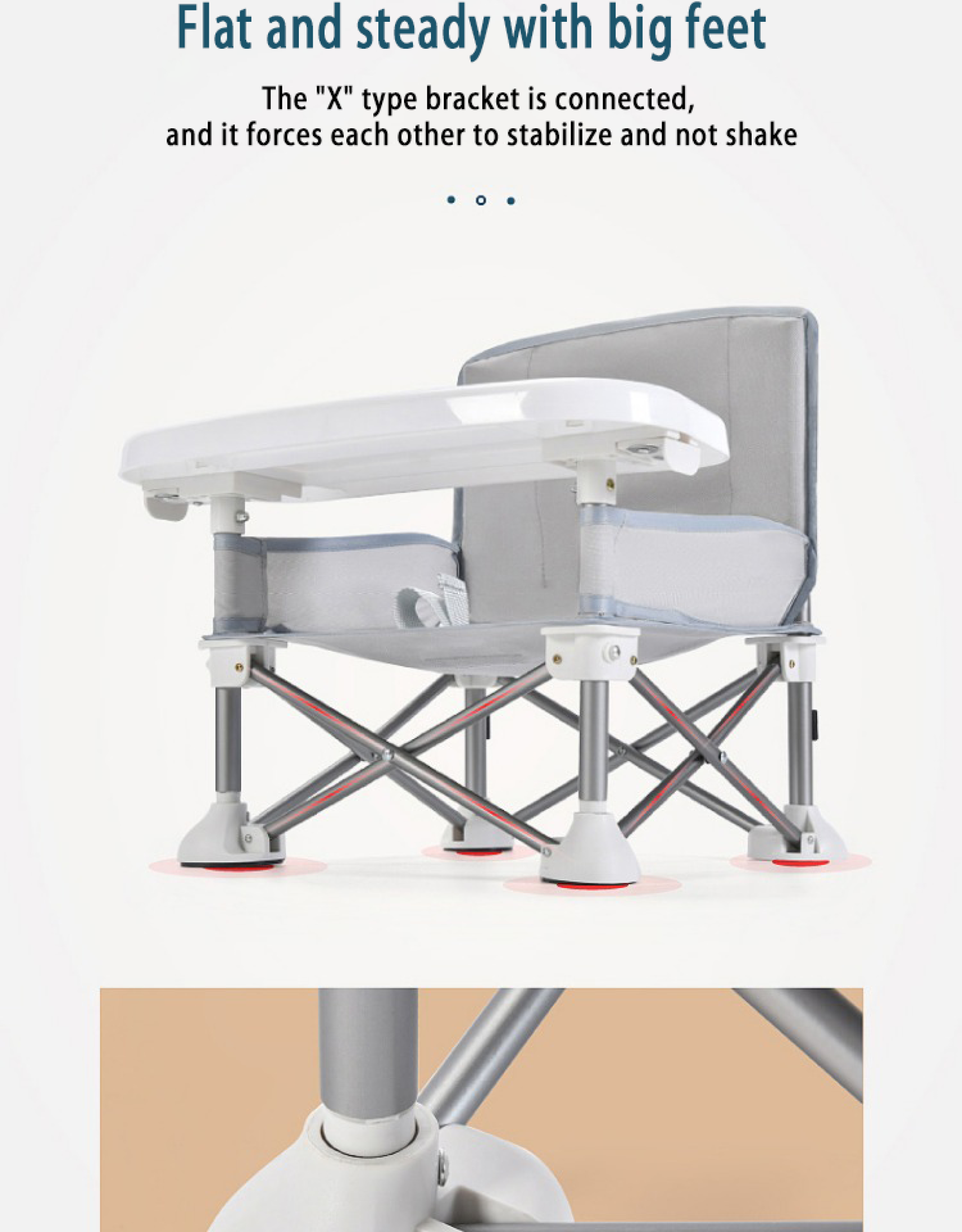 Beige Toddler Feeding Eating Chair Portable Baby Booster Seat Foldable ...