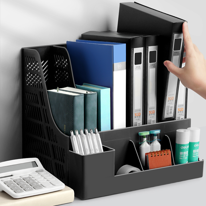 4 Column File Data Storage Rack PP Material Multi-functional Books ...