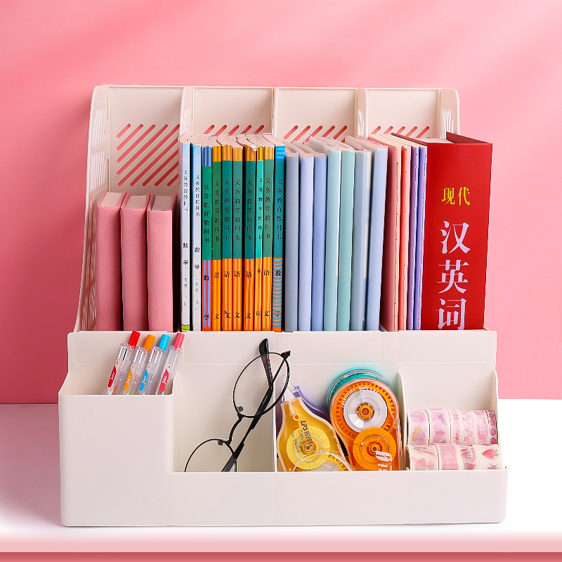 4 Column File Data Storage Rack PP Material Multi-functional Books ...