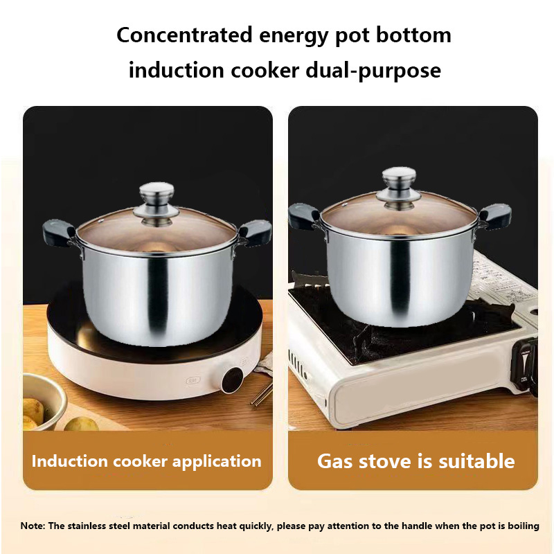 304 stainless soup pot casserole with cover induction pot cooking pot ...