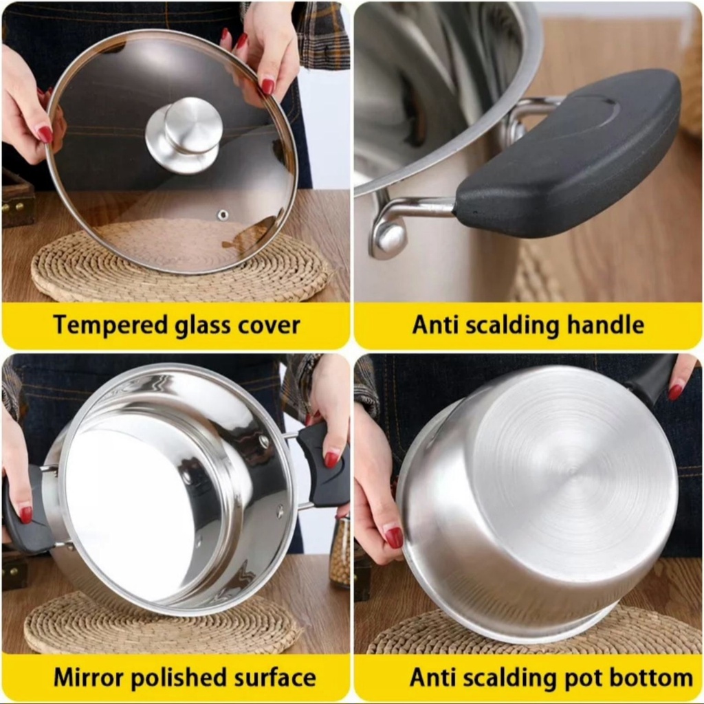 304 stainless soup pot casserole with cover induction pot cooking pot ...