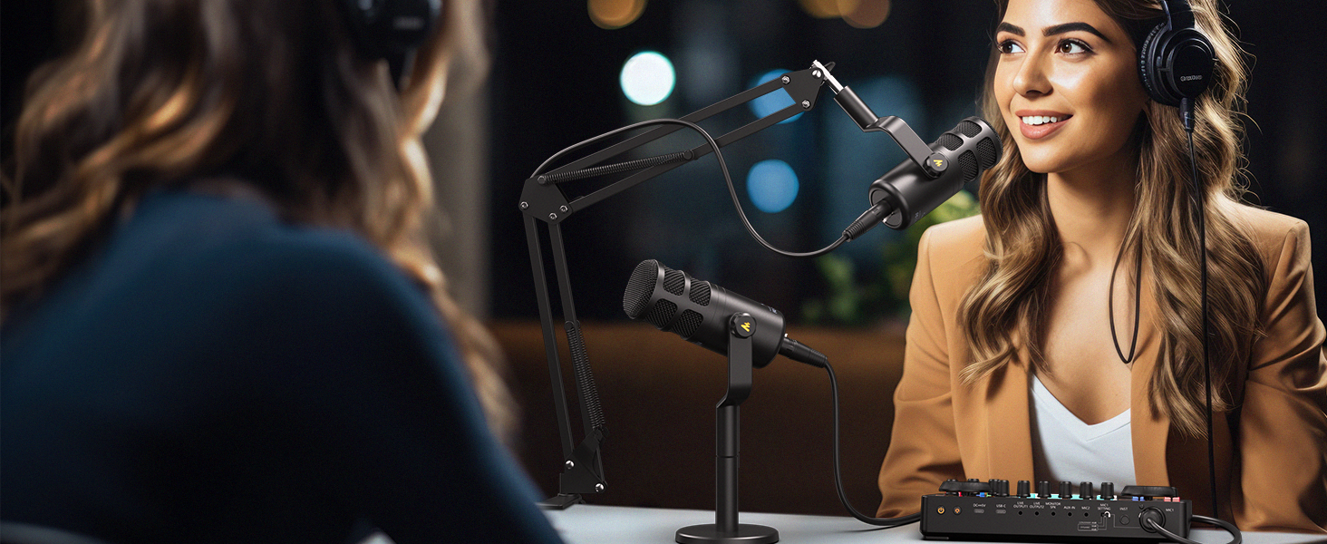 Maono PD100S Professional Podcast Dynamic Microphone Podcast Mic ...