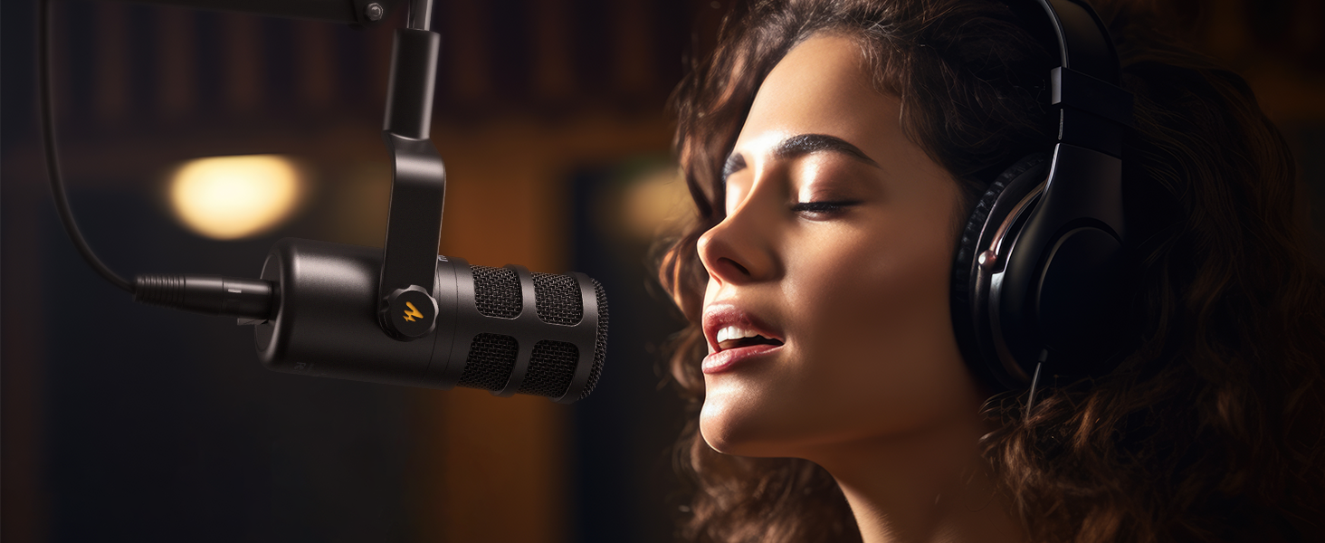 Maono PD100S Professional Podcast Dynamic Microphone Podcast Mic ...