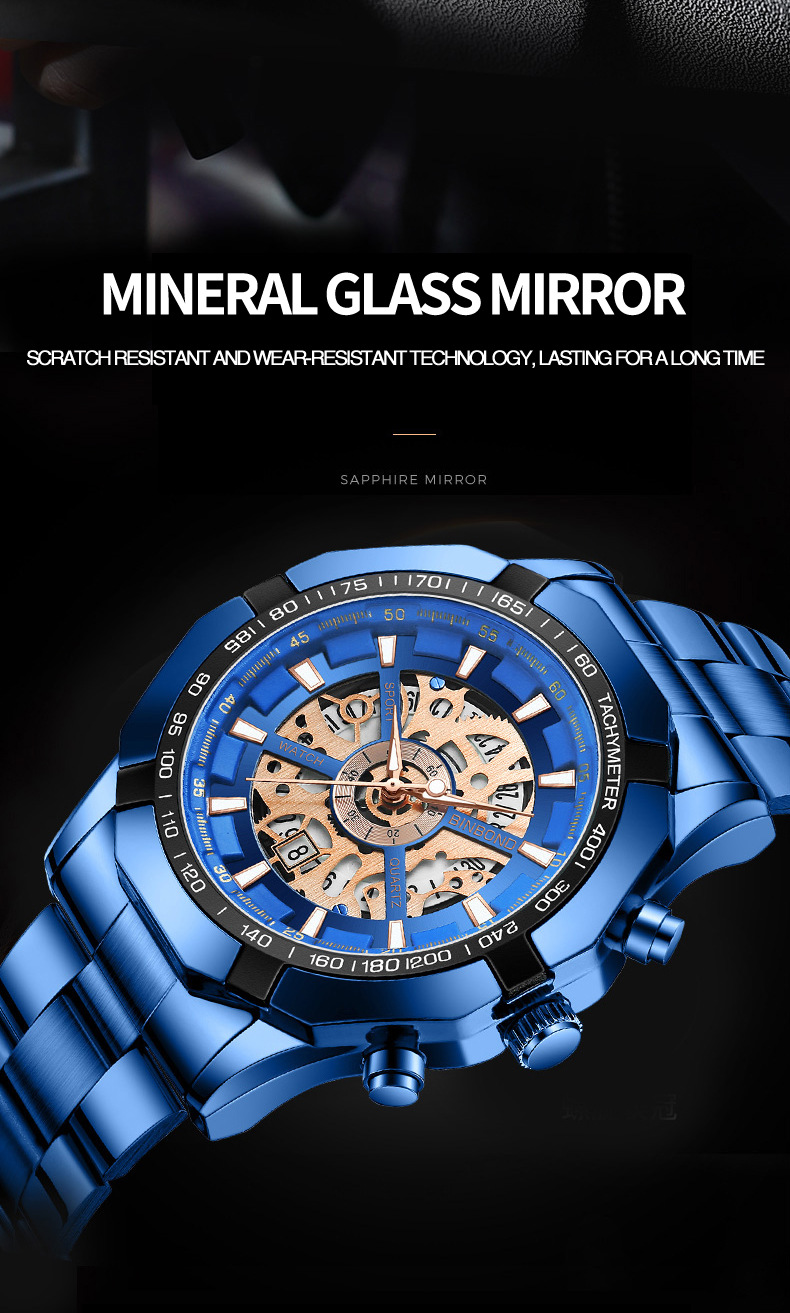 BINBOND Hollow out non mechanical waterproof watch, popular overseas ...