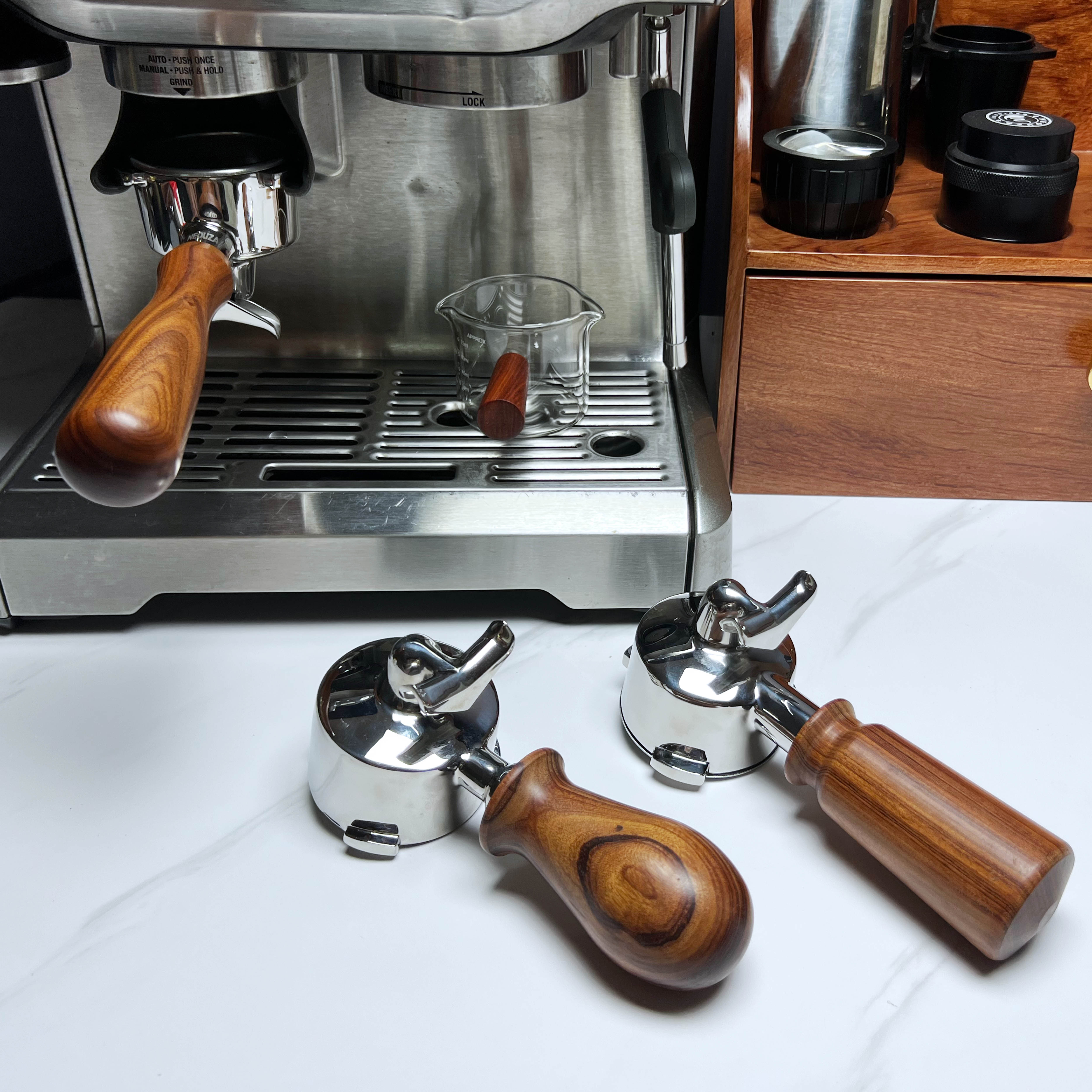 NEOUZA M10 M12 Portafilter Rosewood Handle Espresso Coffee Machine ...
