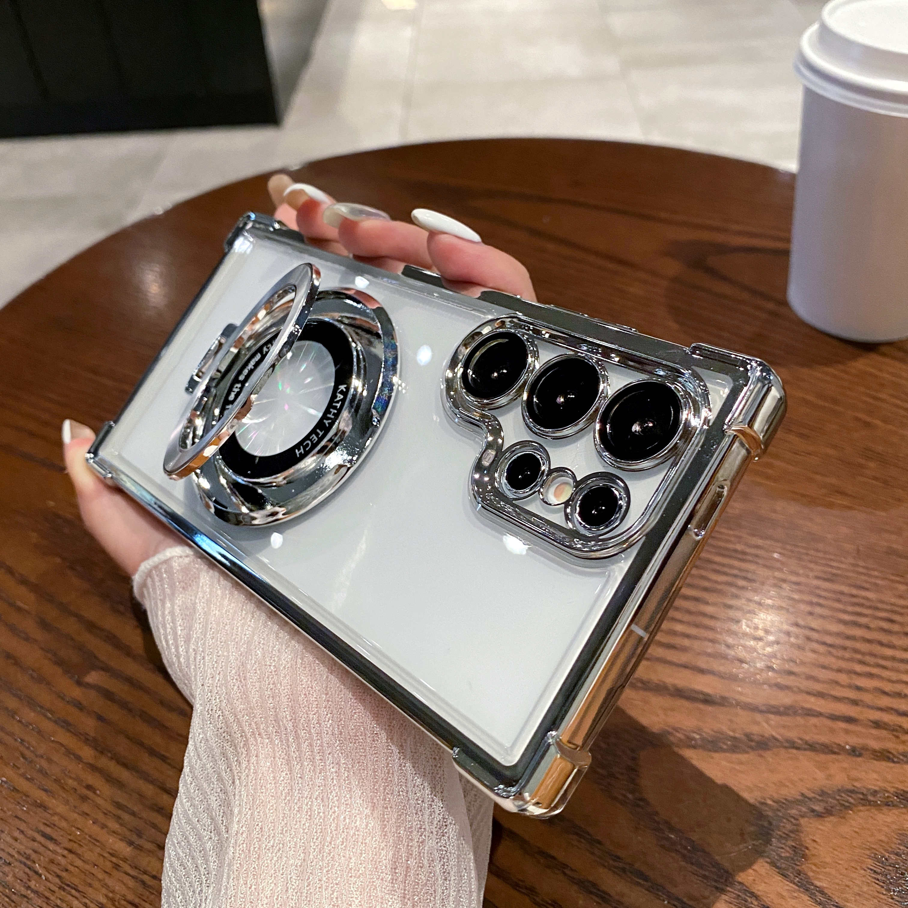 Magnetic Fold Stand Plating Casing for Samsung Galaxy S25 Ultra S24 ...