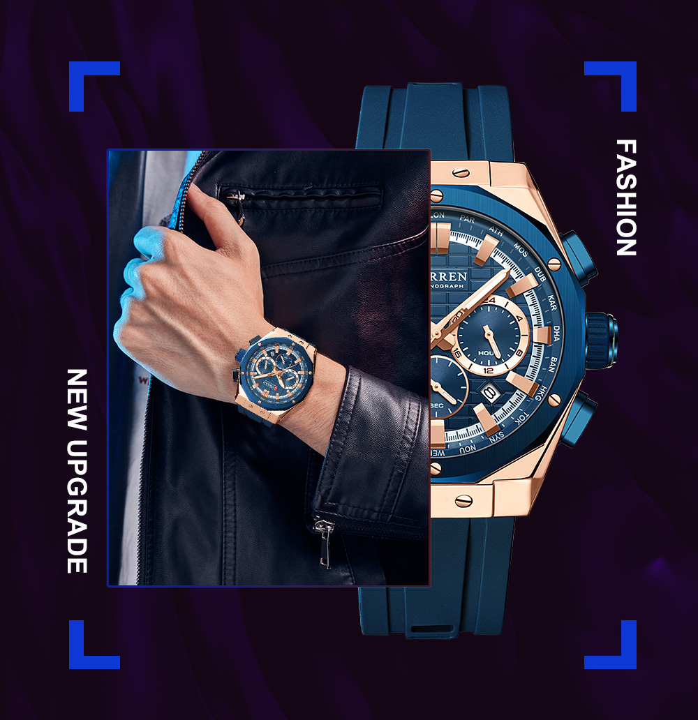 CURREN brand men's watch top luxury high-end fashion sports waterproof ...