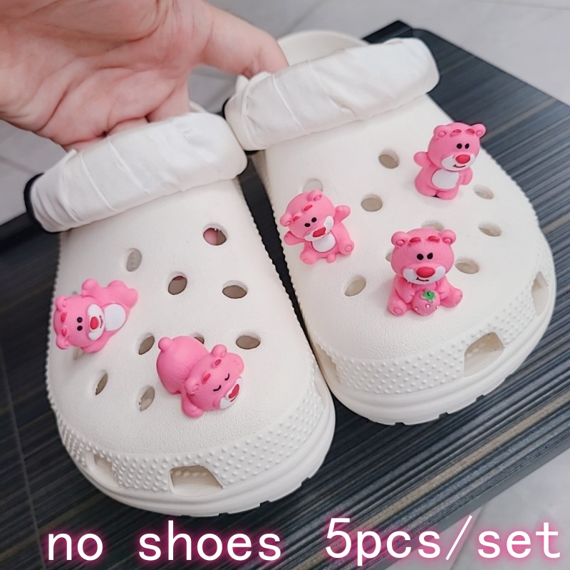 5pcs/set 3D Strawberry Bear Croc Charm Barbie Pink Series Jibz Set For ...