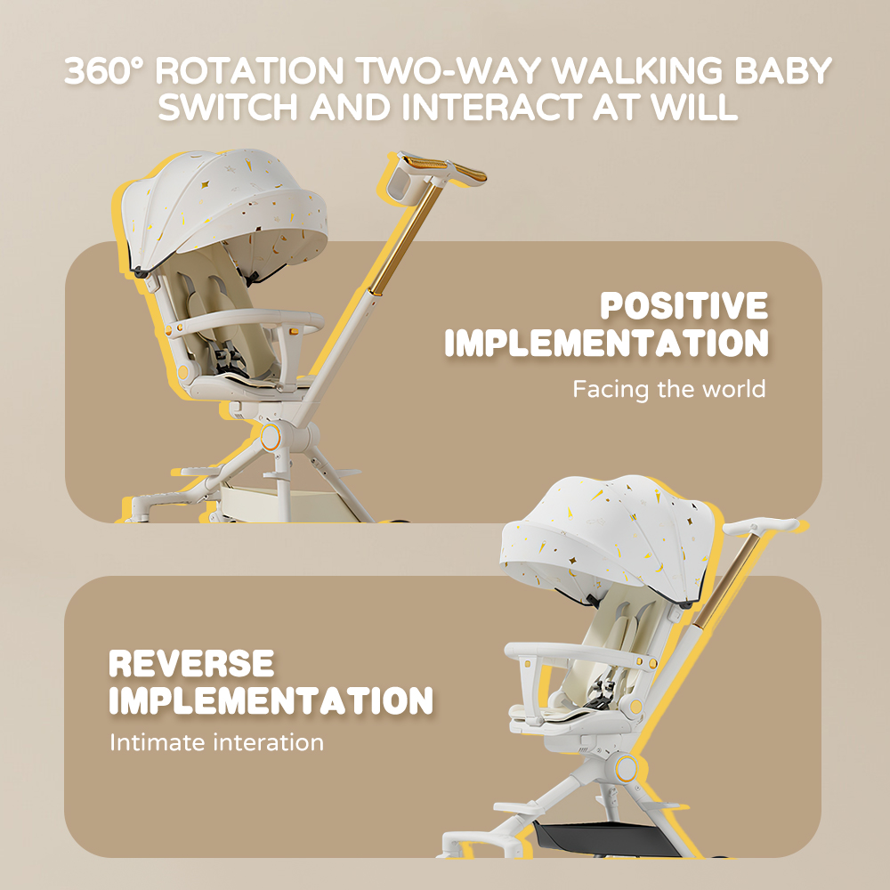 Foldable Stroller for Baby Sit And Lie Down 360 Rotating Two-Ways ...