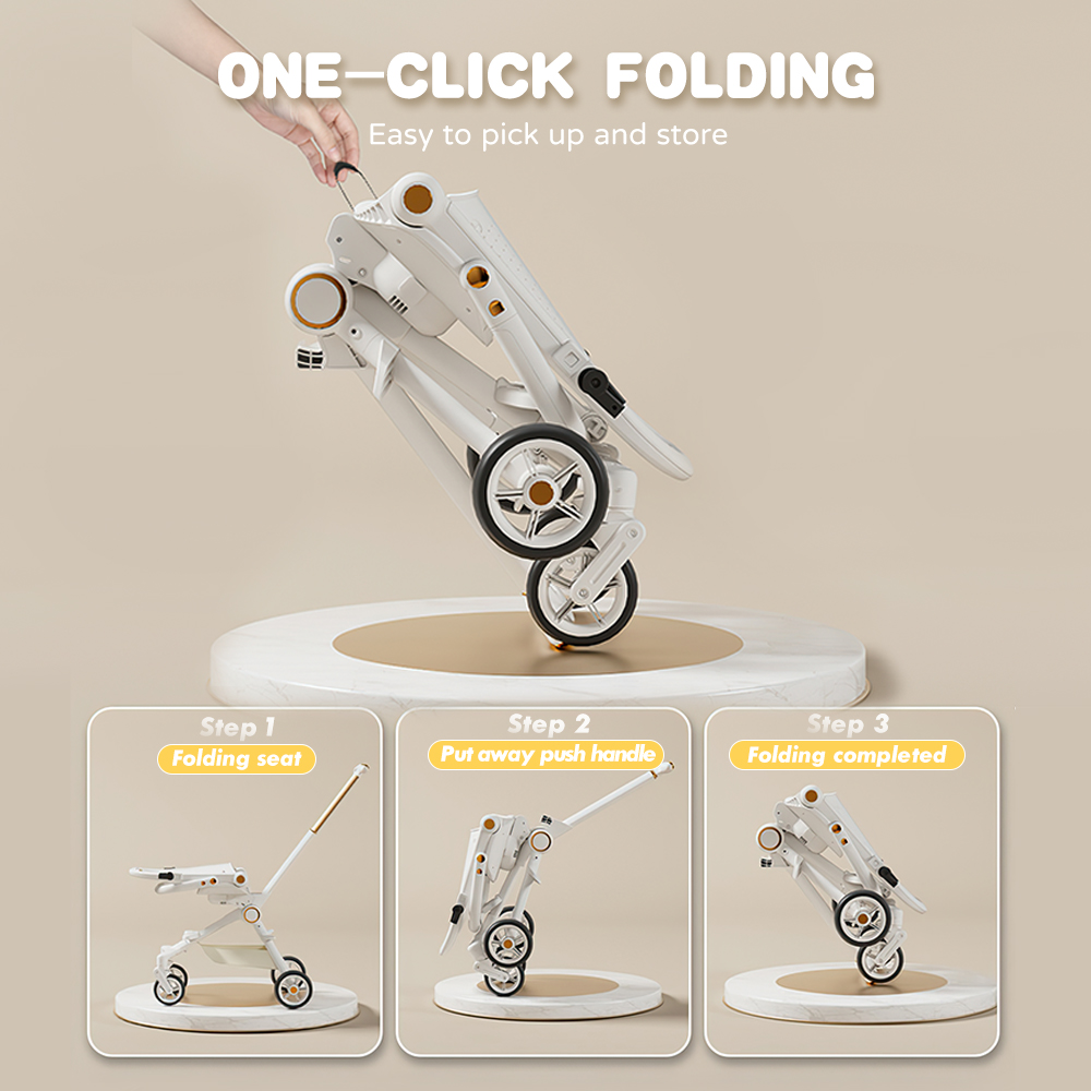 Foldable Stroller for Baby Sit And Lie Down 360 Rotating Two-Ways ...