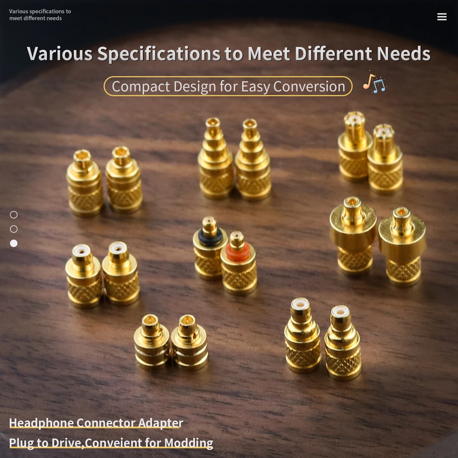 One Pair Female MMCX to Male Metallic IEM Connector Adapter 2Pin 0.78 ...