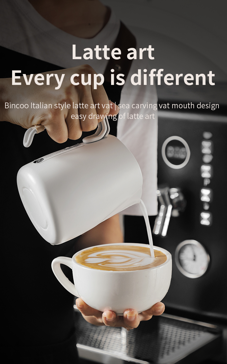BINCOO Coffee Latte Art Vat Coffee Milk Jar Sea Carving Vat Nozzle ...