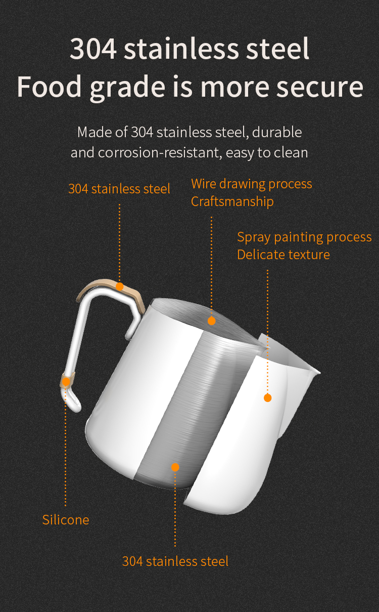 BINCOO Coffee Latte Art Vat Coffee Milk Jar Sea Carving Vat Nozzle ...