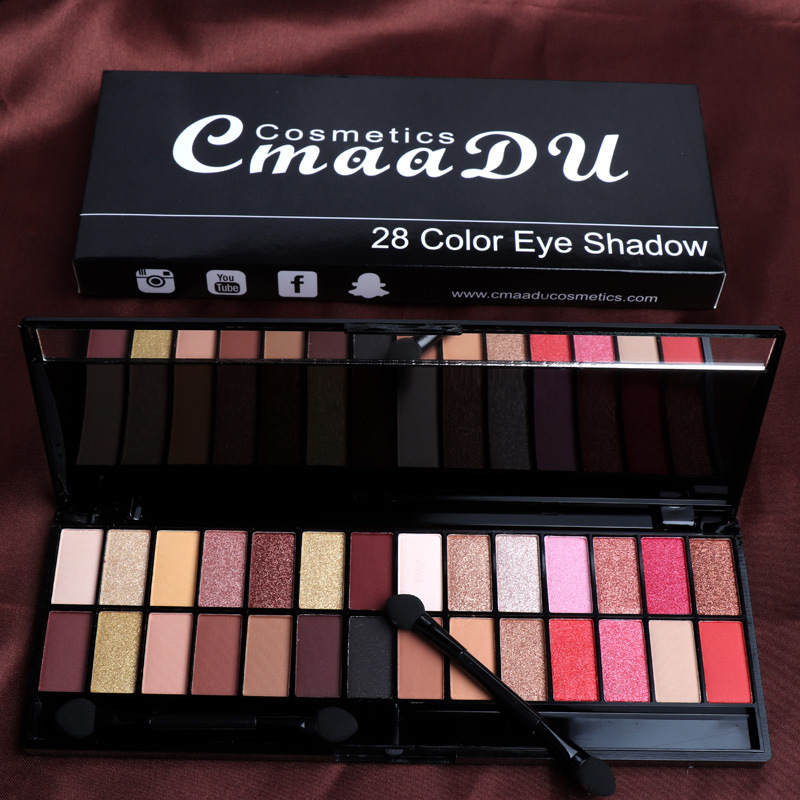 CmaaDu 28 Color Matte Pearl Eyeshadow Tray, Stage Performance Makeup ...
