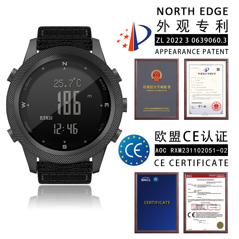 NORTH EDGE AP46 Sports Waterproof Altimeter Barometer Compass Digital ...