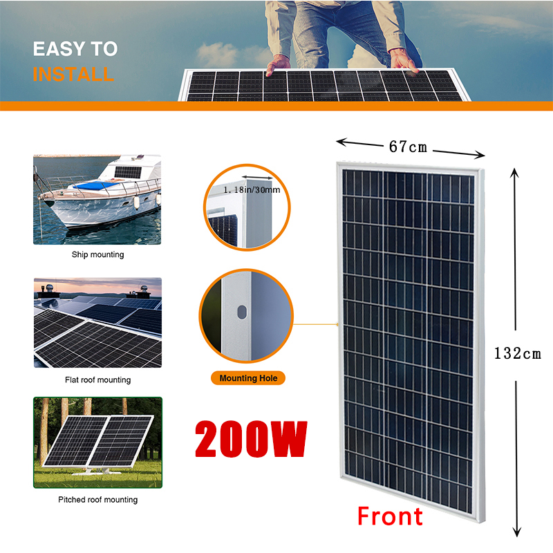 【12BB】200 Watts Solar Panel Dual Glass Full Power Monocrystalline ...