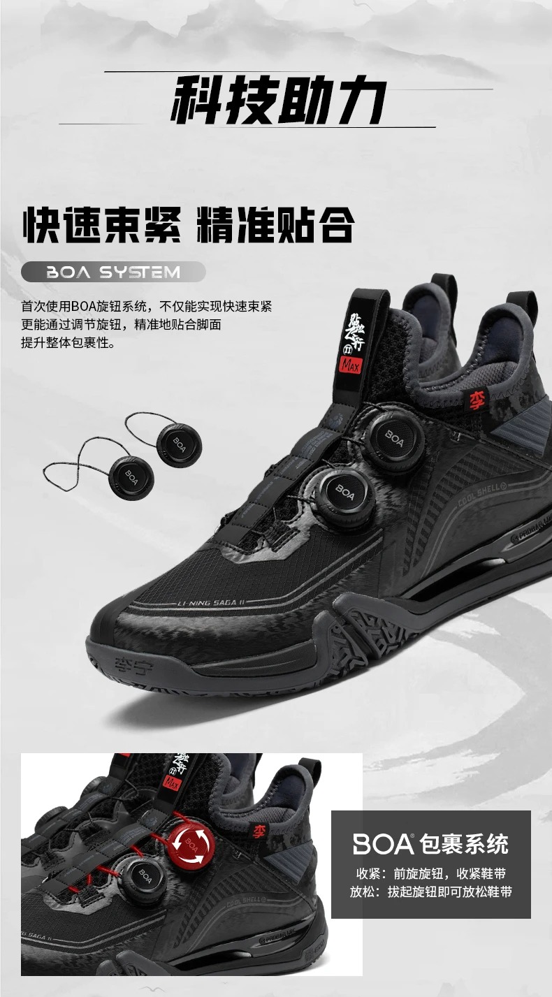 Li Ning SAGA MAX Ground Flying Men's and Women's Badminton Shoes with ...
