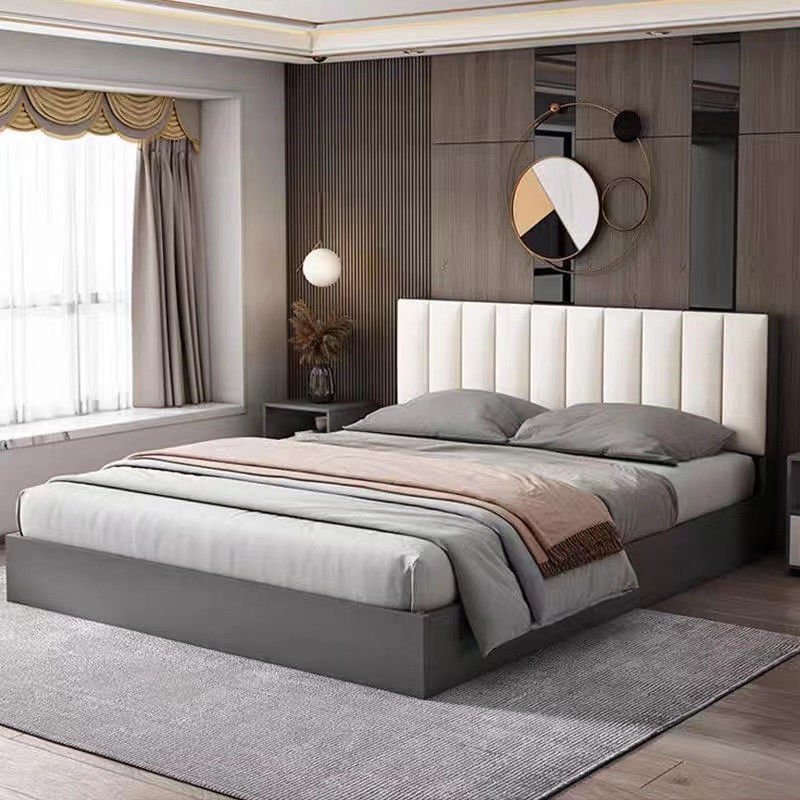 BLOE Modern Simple Solid Wood Double Bed Nordic Rental Master Bedroom ...