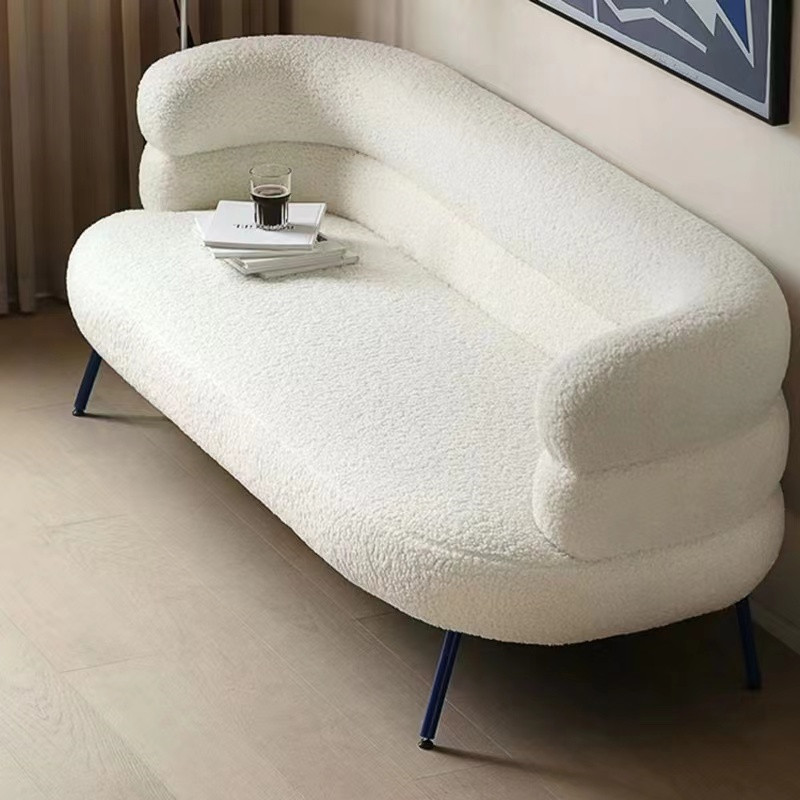 BLOE Creamy Windy Double Sofa Nordic Small Apartment Lambskin Living ...