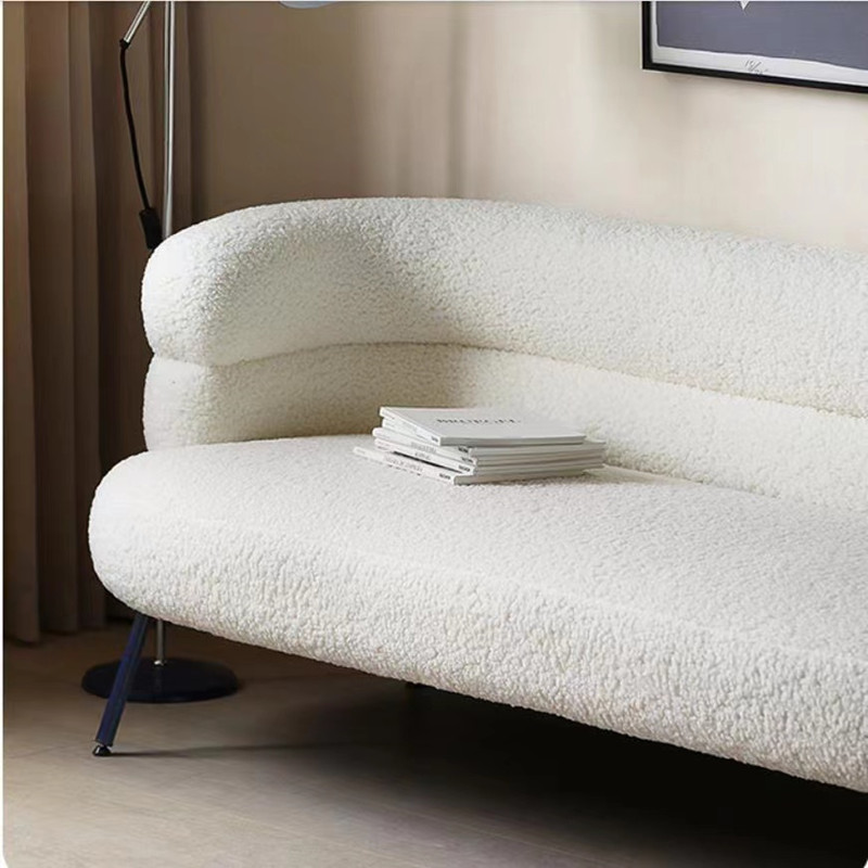 BLOE Creamy Windy Double Sofa Nordic Small Apartment Lambskin Living ...