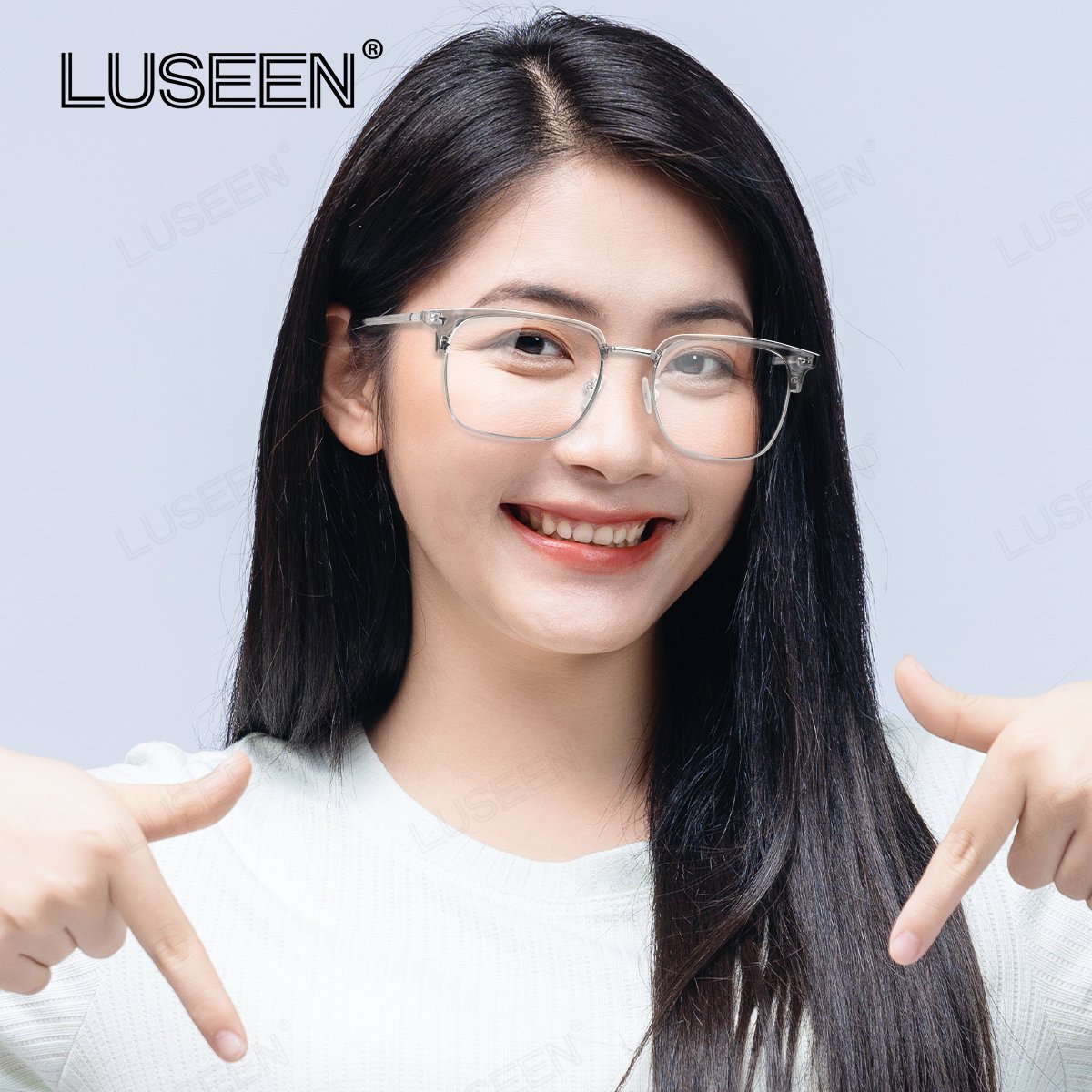 LUSEEN Eyeglasses Photochromic And Anti Radiation Eyeglass Rectangular ...