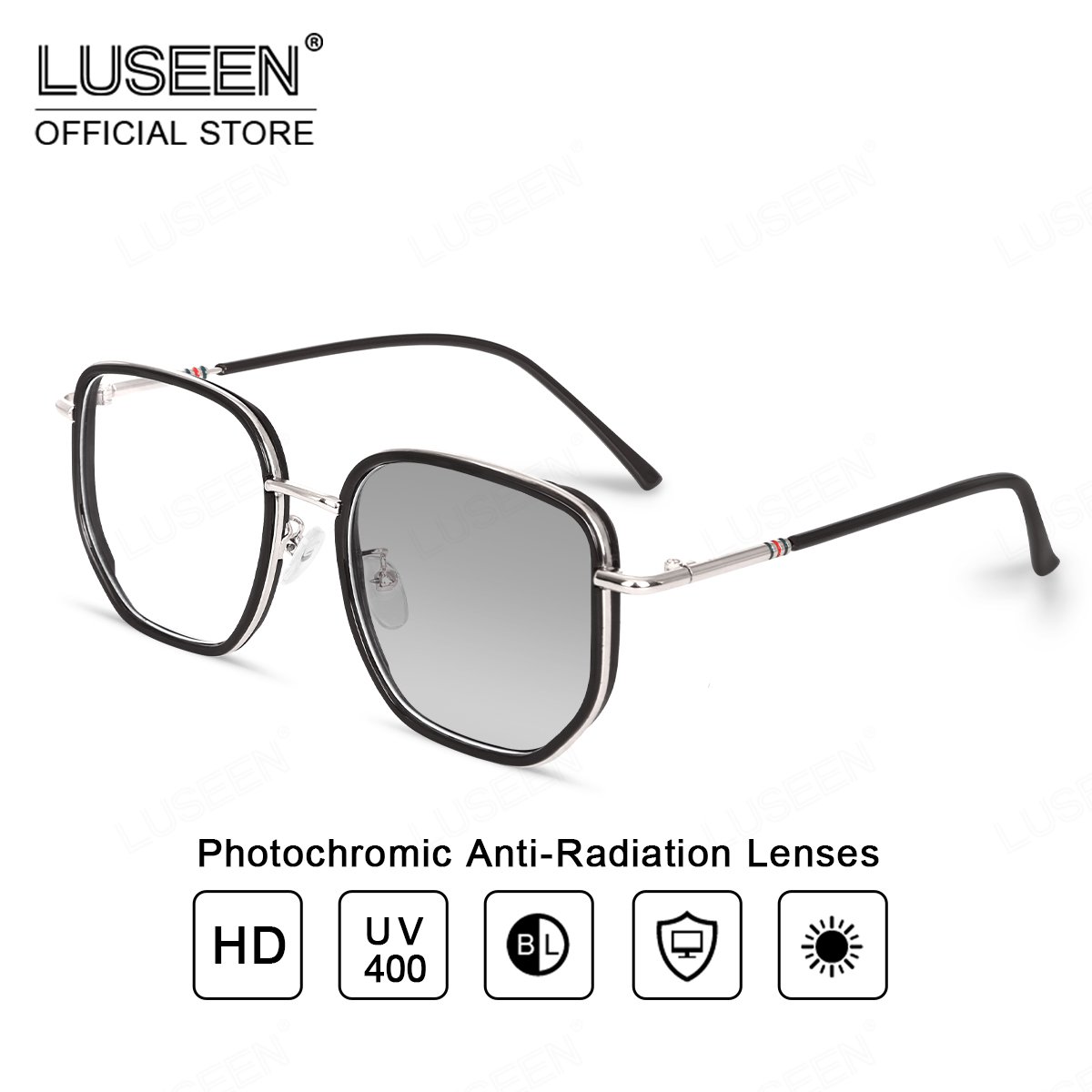 LUSEEN Anti Radiation Eyeglass Photochromic Eye Glasses Anti Blue Light ...