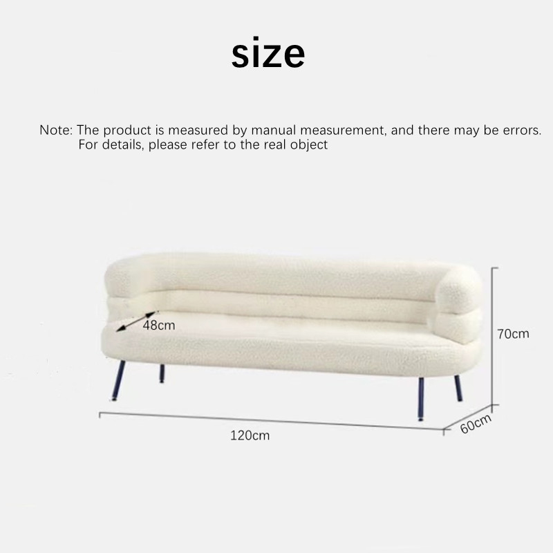 BLOE Creamy Windy Double Sofa Nordic Small Apartment Lambskin Living ...