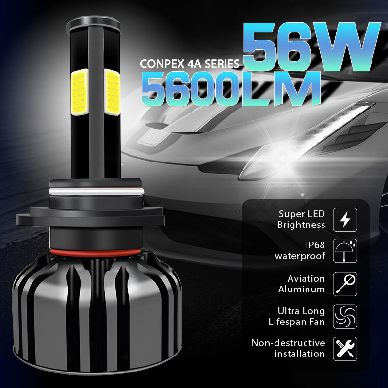 CONPEX 4A Car LED Headlight 50W 5000LM 6500K VOLTAGE 9V-30V for Car ...