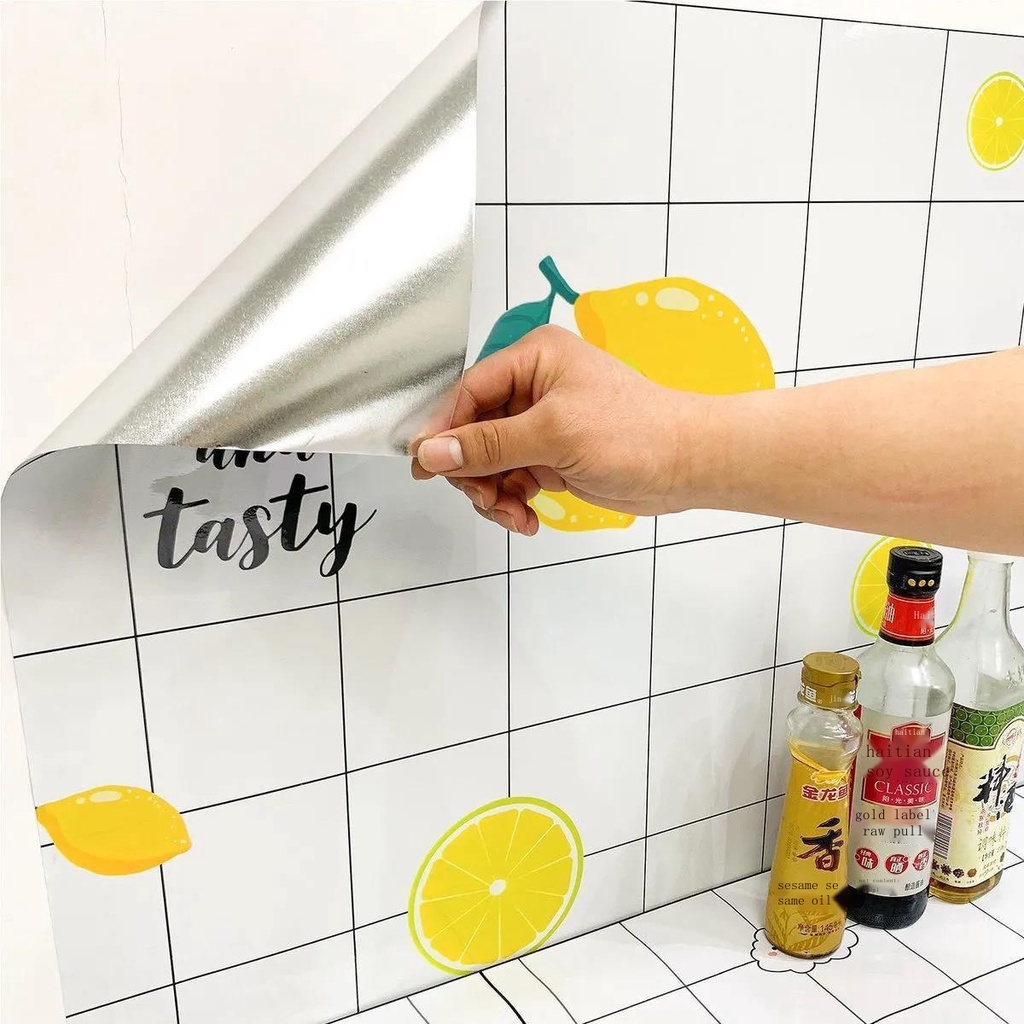 Kitchen Oil Proof Stickers High-temperature Resistant Wall Stickers ...
