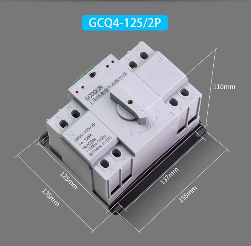 Ats 2P Dual Power Automatic Transfer Switch Circuit Breaker MCB 2P/220V ...