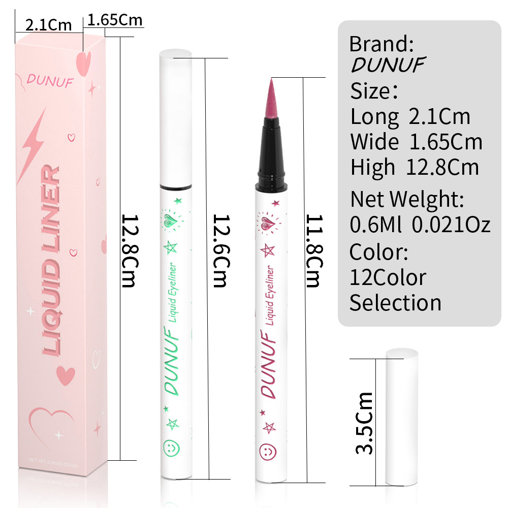 DUNUF 12 Colors Long-lasting Waterproof Liquid Eyeliner, Sweat ...