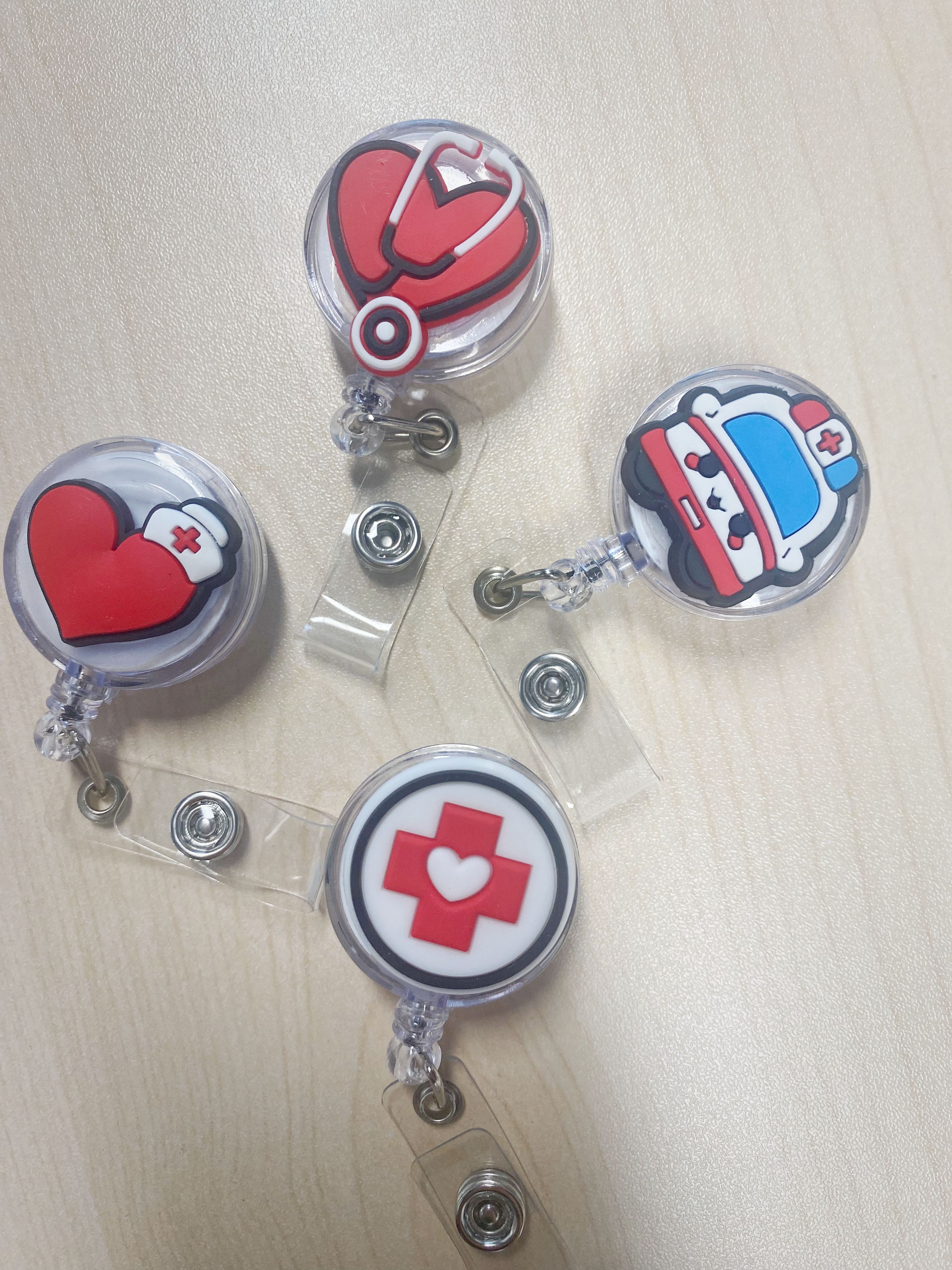 Nurse Badge Reels Felt Retractable Badge Cute Nursing ID Badge Reels ...