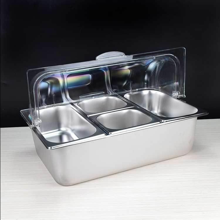 Double-layer Iced Stainless Steel Insulation Buffet Food Display Plate ...