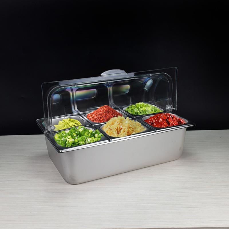Double-layer Iced Stainless Steel Insulation Buffet Food Display Plate ...