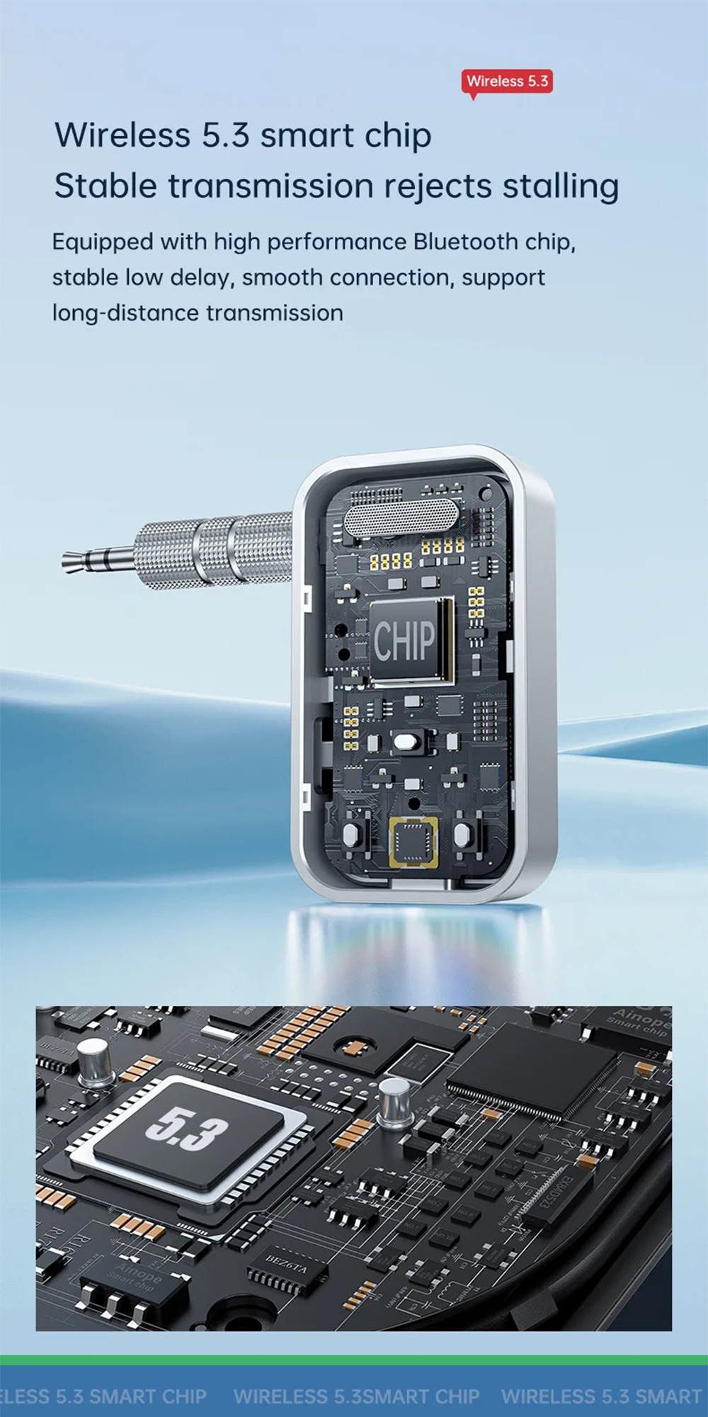 2 In 1 Car AUX Wireless Receiver Bluetooth 5.3 Adapter USB Mini Stereo ...