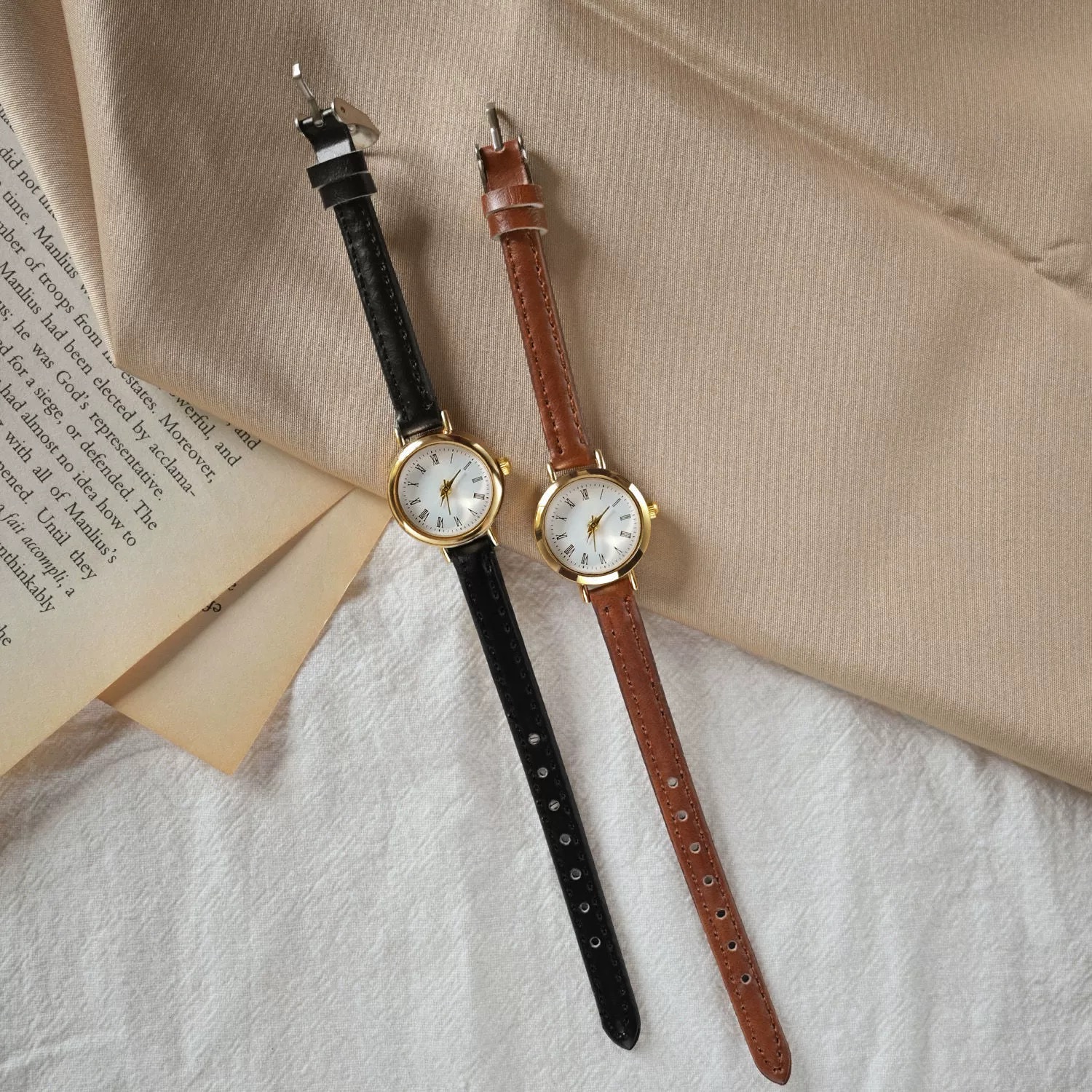 Ladies Quartz Watch Small Dial Literary Simple Light Luxury Temperament ...