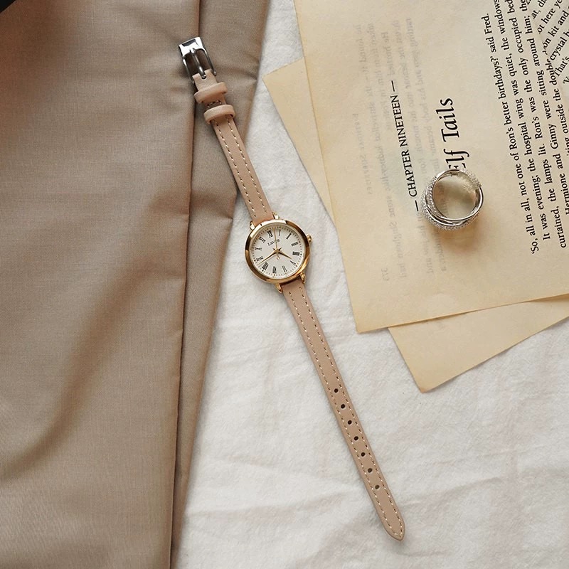 Ladies Quartz Watch Small Dial Literary Simple Light Luxury Temperament ...