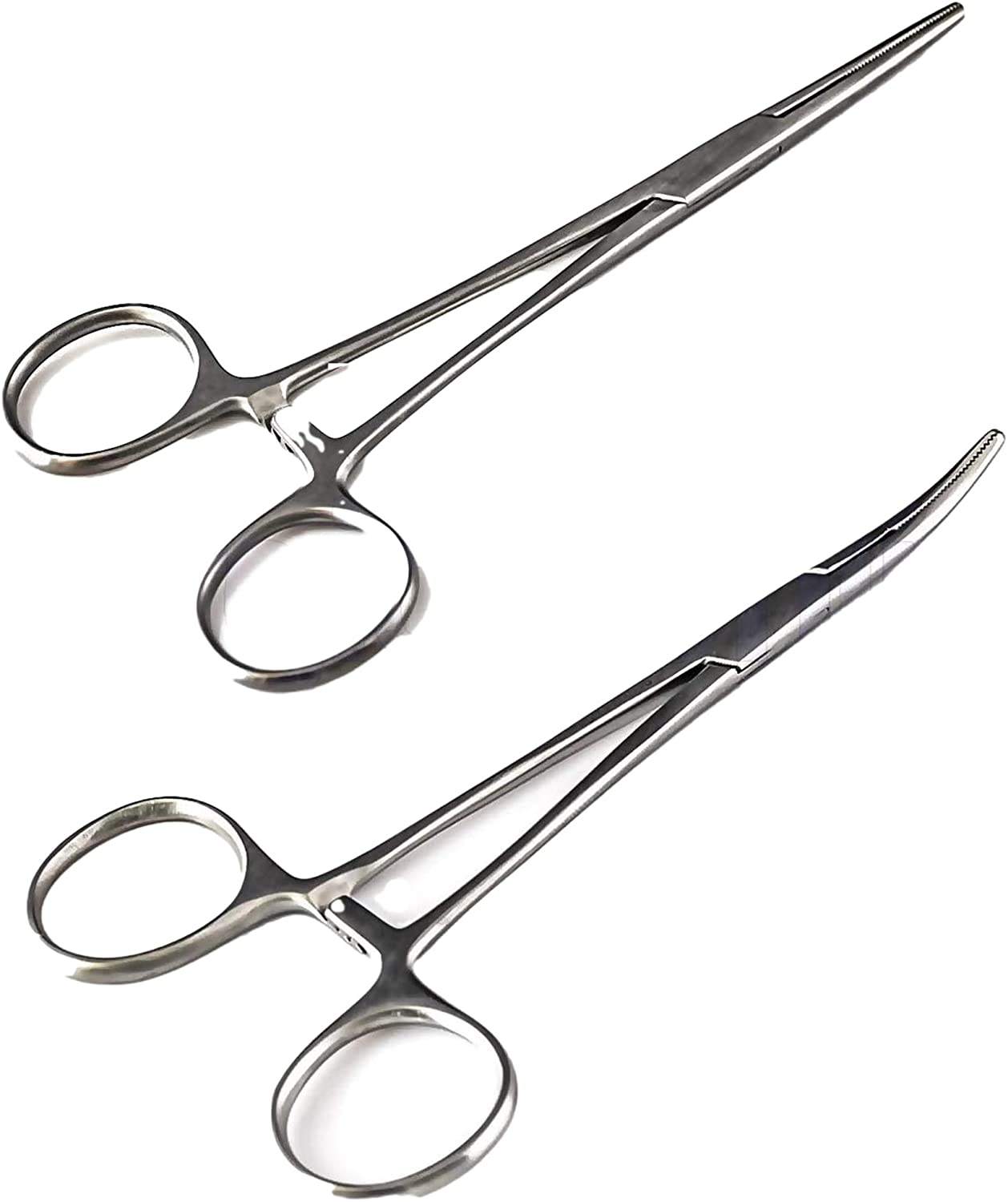 Stainless Steel Hemostatic Forceps, Straight and Curved Fishing Tools ...