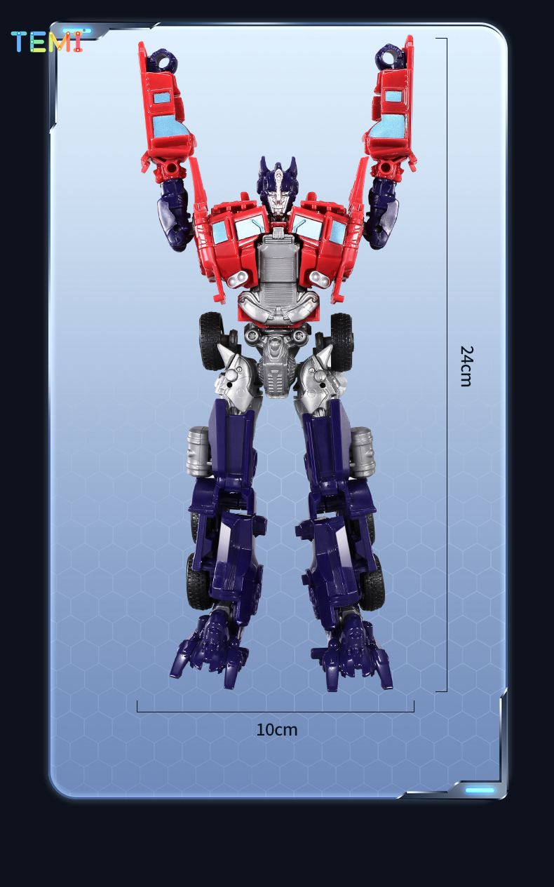 2 in 1 Transformering Bumblebee Optimus Prime Kid Toy Convertible Car to Robots Action Figures ...