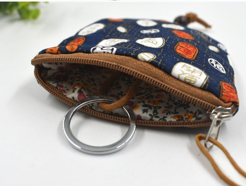 Handmade Fabric Drawstring Key Case Girls Pull-out Creative Key Coin ...