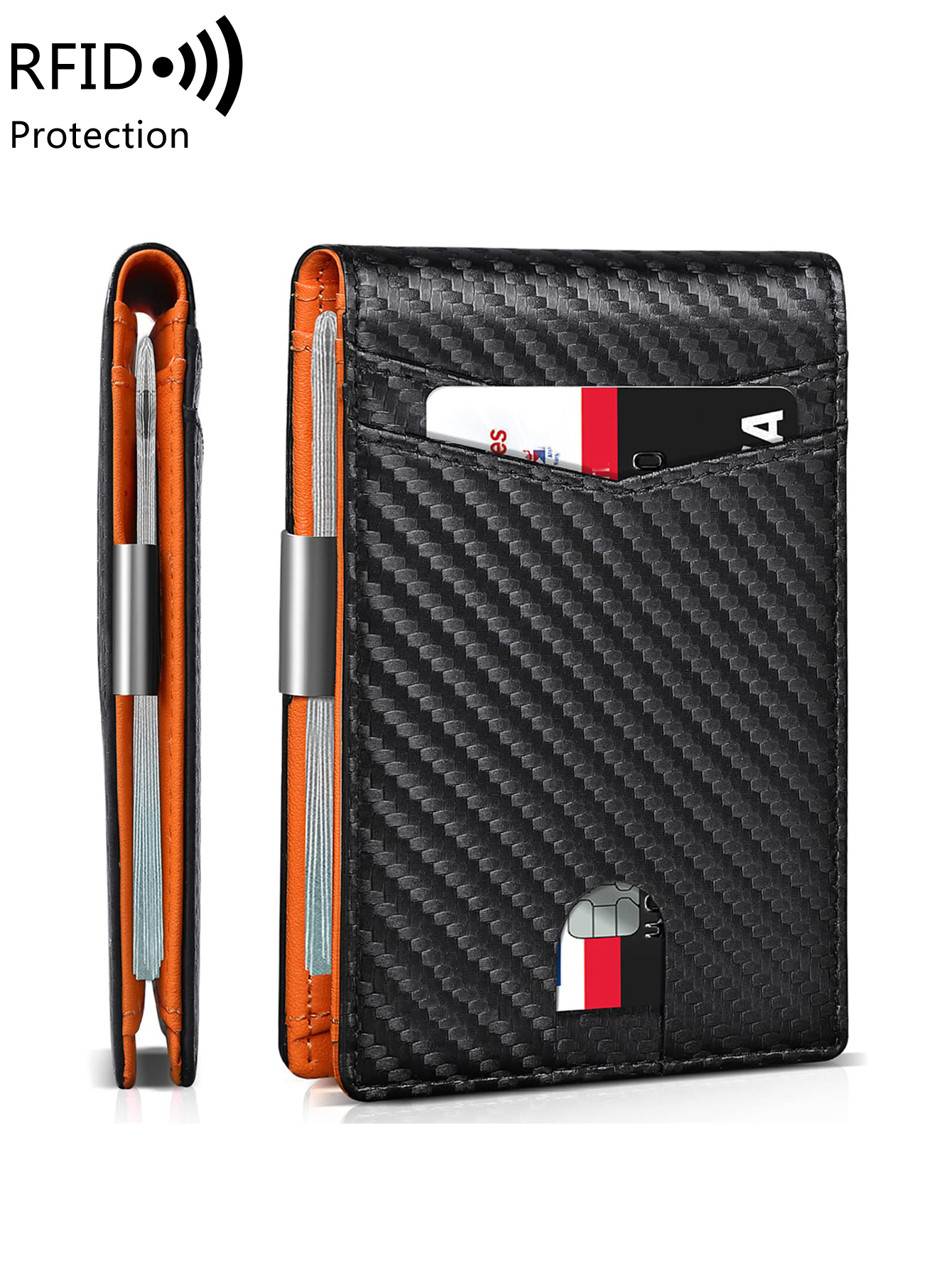 MIYIN Bifold RFID Slim Wallets With Money Clip Minimalism Slim Front ...