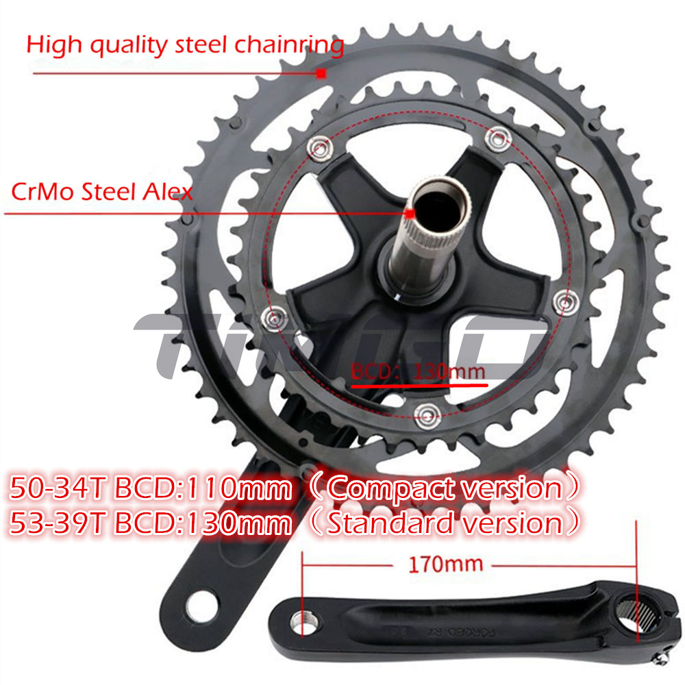 Jiankun Road Bike 2×9/10/11 Speed Crankset 50-34T 53-39T Hollowtech ...