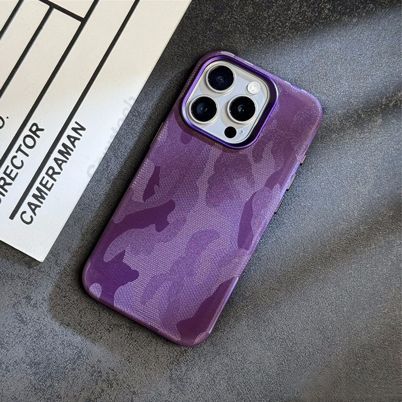 Sanptoch For Magnetic Camouflage Velvet Phone Case For iPhone 16 / 15 ...